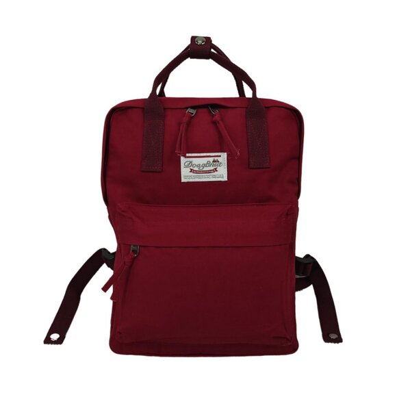 Bags | Wine Red Square Backpack Vintage Casual School Unisex Bookbag ...